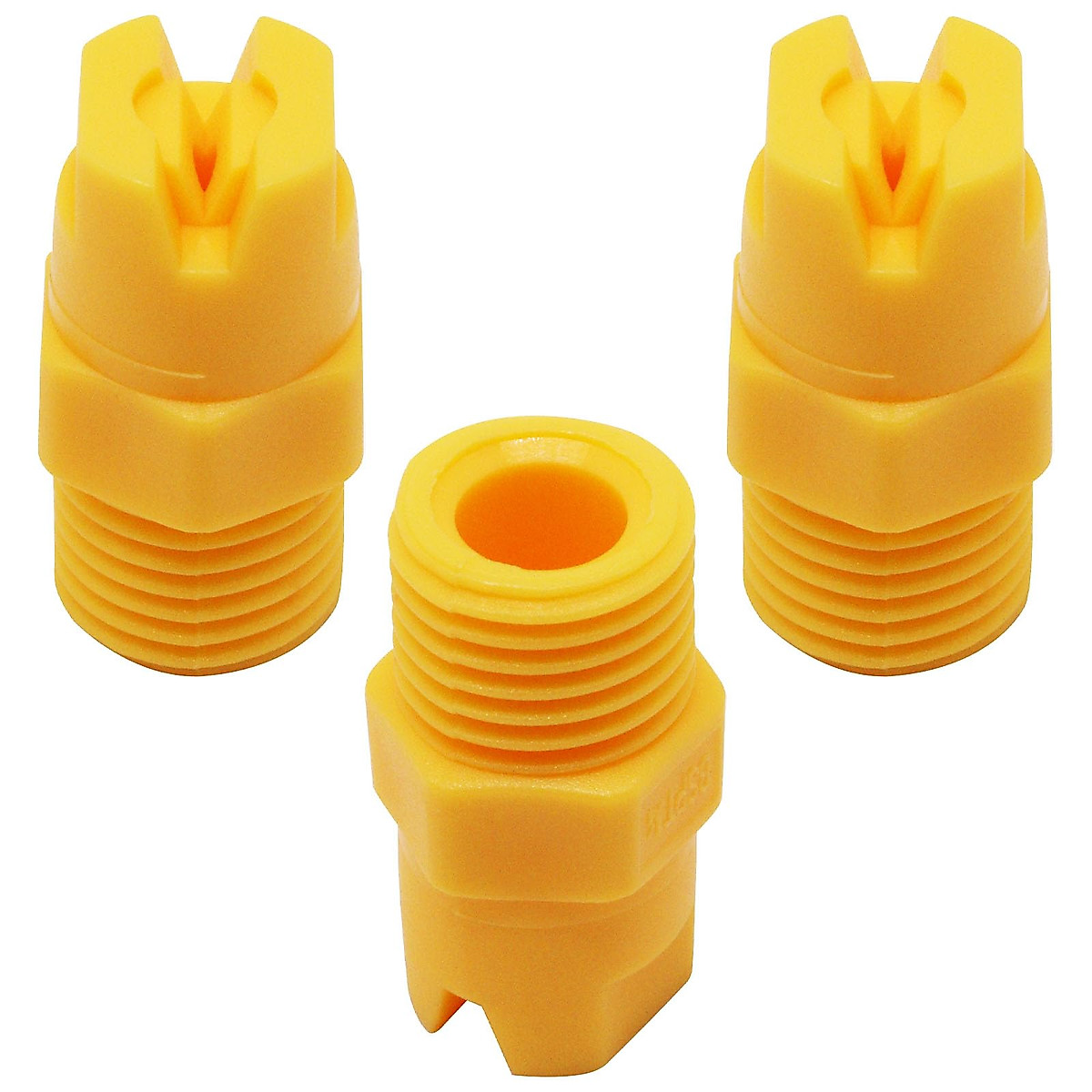 Sydien 20Pcs Plastic 1/4 BSPT Male Thread Flat Fan Sprayer Tip 80 Degrees Nozzles For Cooling, Agricultural Irrigation, Waste Gas Treatment Yellow