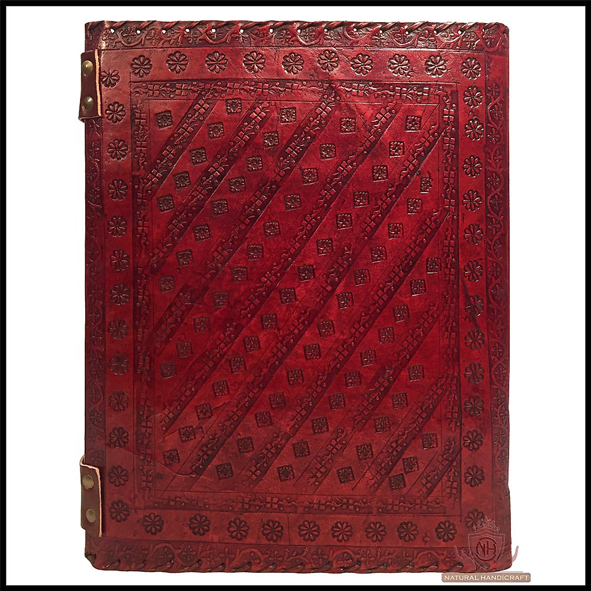 Leather Journal Seven Chakra Medieval Stone Embossed Handmade Book of Shadows Notebook Office Diary College Book Poetry Book Sketch Book 10 x 13 Inches