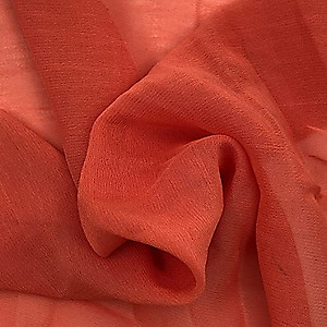 Texco Inc Poly Stretch Yoryu 57" Inch Solid Orange Color/Chiffon Fabric, 1 Yard