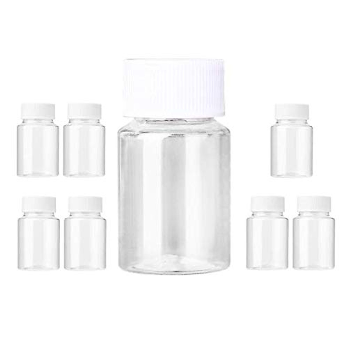 Duehut HLLMX 8 PCS Plastic Clear Empty Bottle Pill Bottle Container Chemical Reagent Bottle Liquid Bottle Solid Powder Bottle 20ML