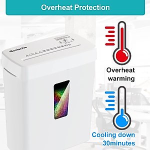 Woolsche Paper Shredder, P-5 Security Level, 6-Sheet Micro Cut with 3.43-Gallon Basket, Durable & Fast with Jam Proof System, Paper Shredder for Home Office (ETL)