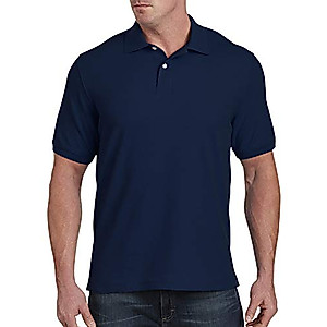 Harbor Bay by DXL Big and Tall Piqué Polo Shirt, Navy, XTall
