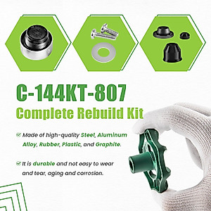 Replace for Prier C-144KT-807 Anti-Siphon Freezeless Faucet Repair Kit C-144KT-807 C-144 Series Complete Repair Kit fit for C-144/244 Series Wall Hydrant