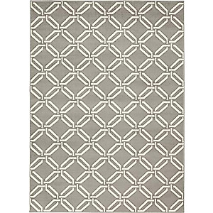 Nourison Jubilant Trellis Grey 5'3" x 7'3" Area -Rug, Easy -Cleaning, Non Shedding, Bed Room, Living Room, Dining Room, Kitchen (5x7)
