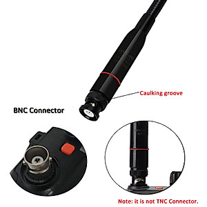 HYS 2m/70cm Gooseneck CS Tactical 11.8-inch Antenna with Fiberglass 20W Handheld BNC Antenna for ICOM V8 V80 V80E V82 V85 F3S HT-66 2 Way Radio Radio