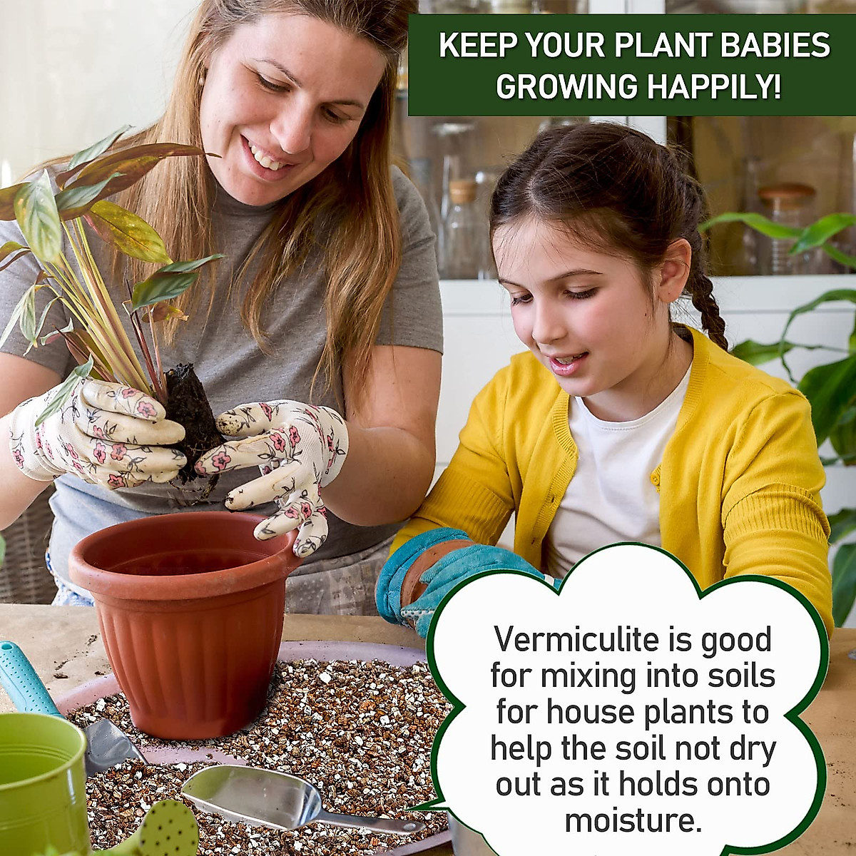 10QT Horticultural Vermiculite Bulk, Organic Vermiculite for Plants, Course Grade Vermiculite for Gardening, for houseplants, for Mushrooms, to Maintain Soil Moisture and Plant Growth(2-4mm)