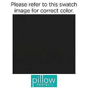 Pillow Perfect Fresco Solid Indoor/Outdoor Patio Seat Cushions Plush Fiber Fill, Weather and Fade Resistant, Square Corner - 20" x 20", Black, 2 Count