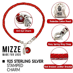 Hamsa Hand Protection Bracelet for Women - Silver Hamsa Charm on Red Leather Evil Eye Bracelet - Ojo Jewelry - Birthday Anniversary Friendship Gift