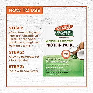 Palmers Coconut Oil Formula Deep Conditioning Protein Pack, 2.1 Oz (Pack of 4)