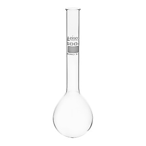 EISCO Kjeldahl Flask, 500mL - Long Neck, Round Bottom - Borosilicate Glass