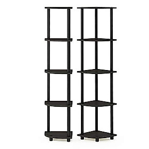 Furinno Turn-N-Tube 5-Tier Corner Multipurpose Display Shelves, Set of 2