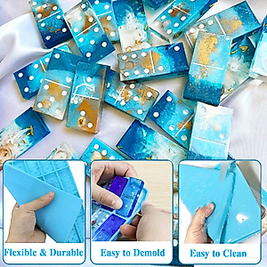 Domino Molds for Resin Casting, Funstorm Upgraded Resin Molds, Glossy & Durable, 28 Cavities Sturdy Silicone Molds for Pendant, Keychain, Jewelry Making