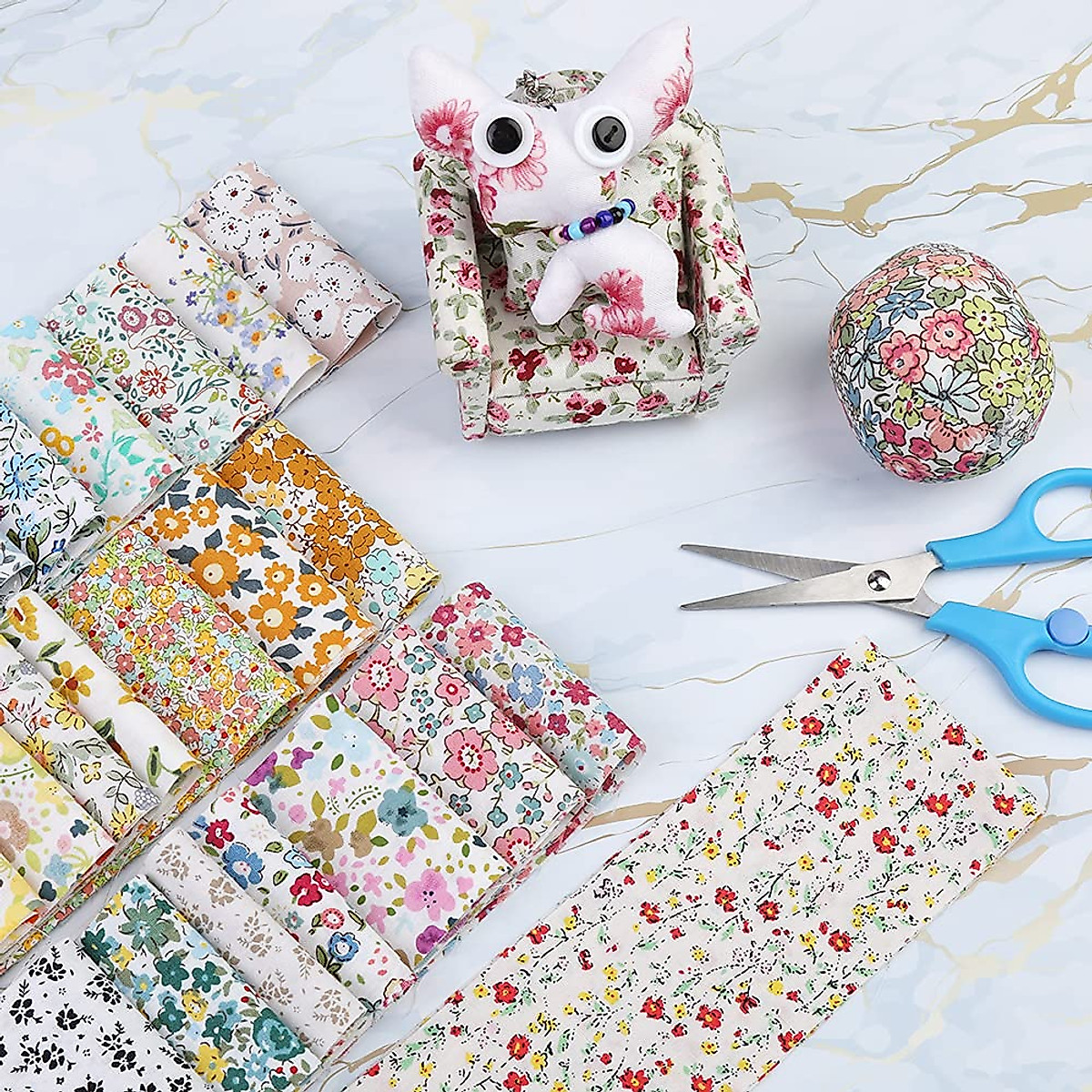 45PCS Fabric Jelly Rolls, Jelly Roll Fabric Strips for Quilting, Patchwork Craft Cotton Quilting Fabric, Quilting Fabric, Plain Weave Cotton Fabric (Light Color Series)