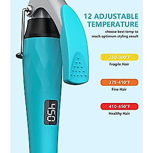 Terviiix 3/4'' Small Curling Iron for Defined Tight Curls, Ceramic Curling Wand Iron for Short to Medium Hair with Keratin & Argan Oil Infused, Digital Display, Long-Lasting, Dual Voltage, with Clamp