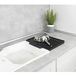 WENKO Nelia Dish Drying Mat with Drainer Black