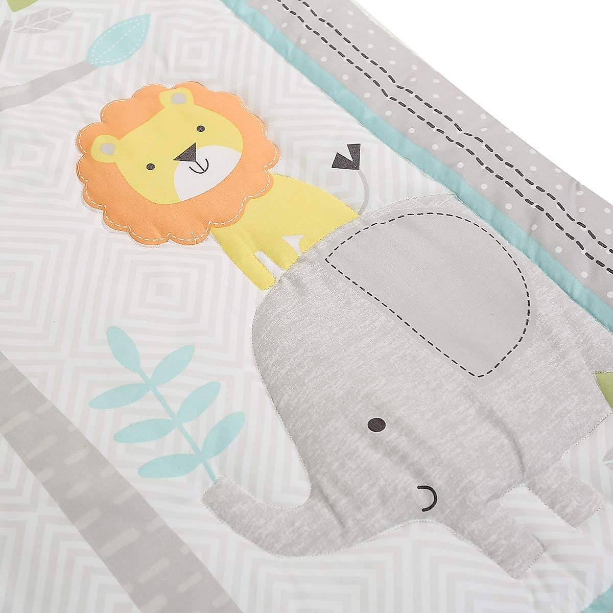 Brandream Baby Crib Bedding Set Safari Animal Nursery Bedding 3 Piece Comforter Set with Elephant Monkey Giraffe Print
