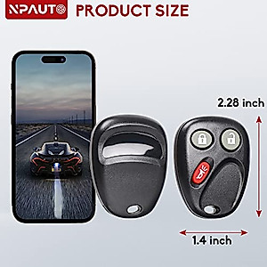 NPAUTO Key Fob Fits for Chevy Silverado Avalanche Suburban Tahoe SSR Equinox 2003 04 05 2006 GMC Sierra Yukon XL/ Saturn Vue/ Hummer H2/ Cadillac Escalade/ Pontiac Keyless Entry Remote, LHJ011, 2Pcs