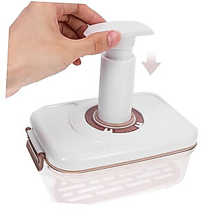 VOSAREA Airtight Food Storage Containers Large 1.2l Hand Pump Sealed Lunch Box for Flour Sugar Crisper Storage Box for Fruits