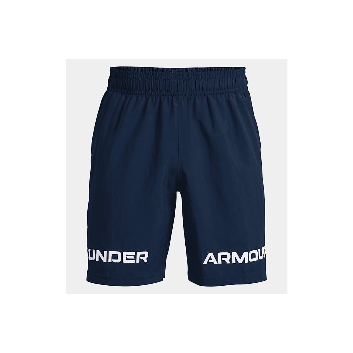 Under Armour Woven Graphic Wordmark Shorts, Academy Blue (408)/White, Medium