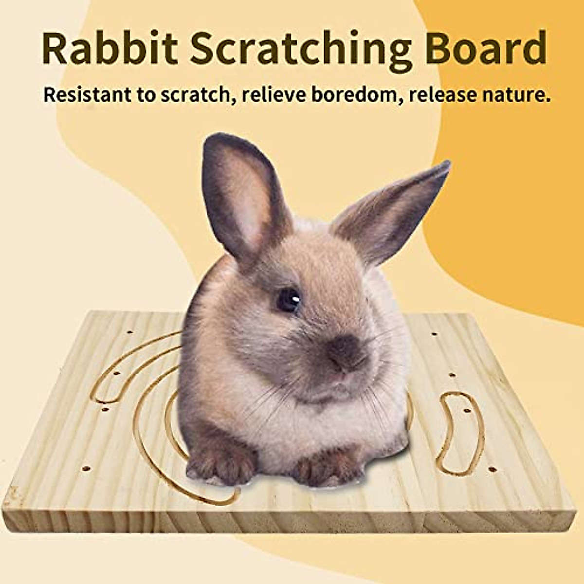 BNOSDM Rabbit Scratch Board, 2 Pack Bunny Scratching Pad Hamsters Nail Scratch Pad Natural Wood Small Animals Grinding Claw Chew Toys for Chinchillas Guinea Pigs Hedgehog Ferret Claws and Teeth Care
