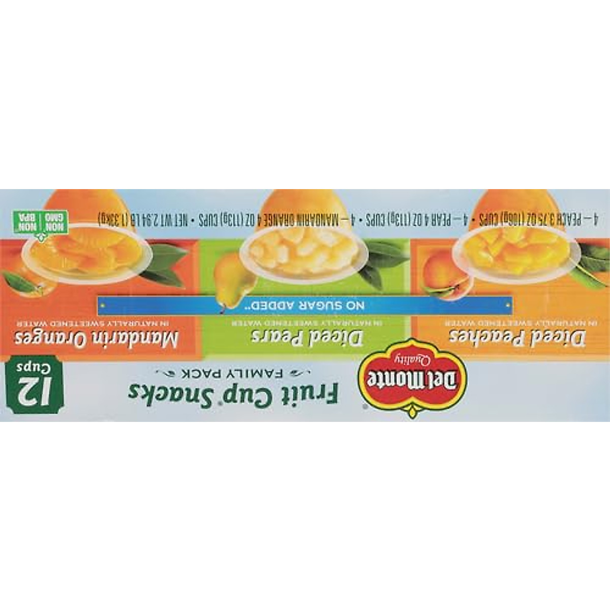 Del Monte No Sugar Added Variety Fruit Cups (Peaches, Pears, Mandarin Oranges), 4 Ounce (Pack of 12) 2002456