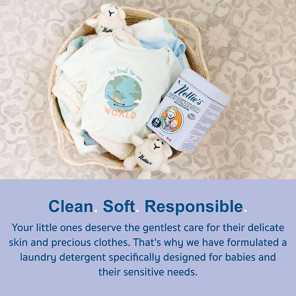 Nellie's Baby Laundry Soda - Hypoallergenic Powdered Laundry Detergent For Babies & Children - 1,110 Load