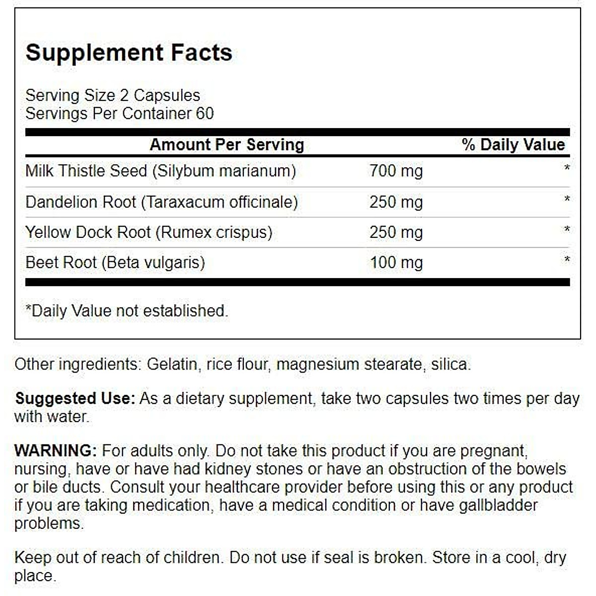 Swanson Milk Thistle, Dandelion & Yellow Dock - Herbal Liver Support Supplement - Natural Supplement Helping to Maintain Overall Health & Wellbeing - (120 Capsules) 1 Pack (2 Pack)