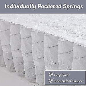 Hybrid 10 Inch Twin XL Mattress, Cooling Gel Memory Foam and Individual Pocket Spring Mattress for Pressure Relief, Made in USA, Mattress in a Box, CertiPUR-US Certified, Medium Firm(Twin XL)