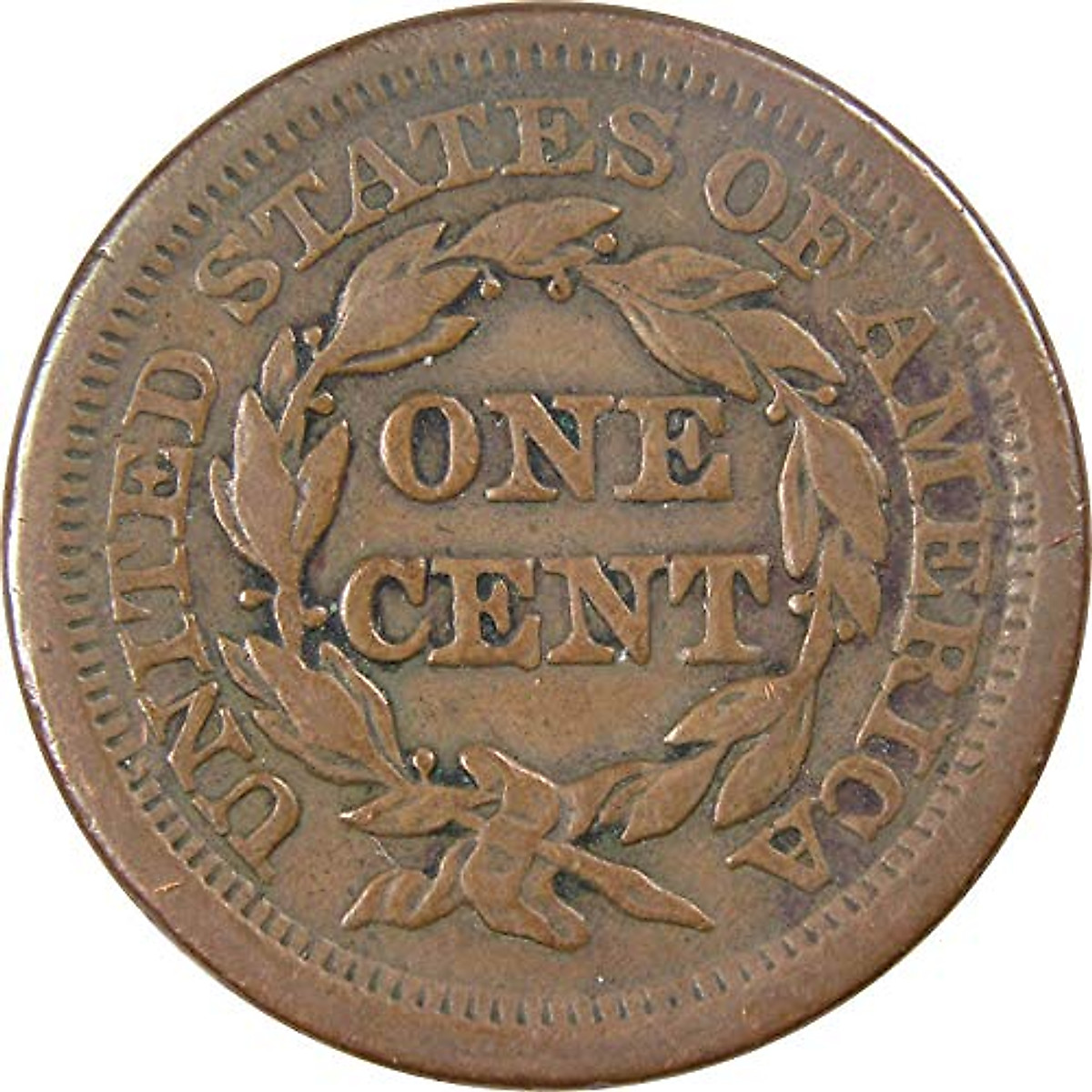 1851 Normal Date Braided Hair Large Cent VG Very Good Copper Penny 1c US Coin