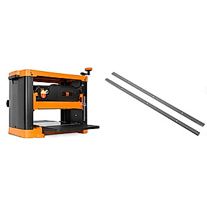 WEN PL1252 15-Amp 12.5-Inch Two-Blade Benchtop Thickness Planer, Black & BP122K 12.5-Inch Japanese Carbon Steel Replacement Planer Blades, 2 Pack