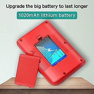 Handheld Game Console , 400 Handheld Classic Games, 3 inch LCD Screen and Additional Controller, Portable Retro Game Console, Retro Handheld Game Console Supports for Connecting TV & Two Players (Red)