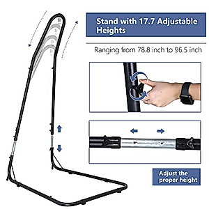 Hammock Chair Stands Hanging Hammock Stands Adjustable Height 78.8" to 96.5" Outdoor Solid Steel Hammock Stand Only for Hanging Hammock Air Porch Swing Chair Indoor