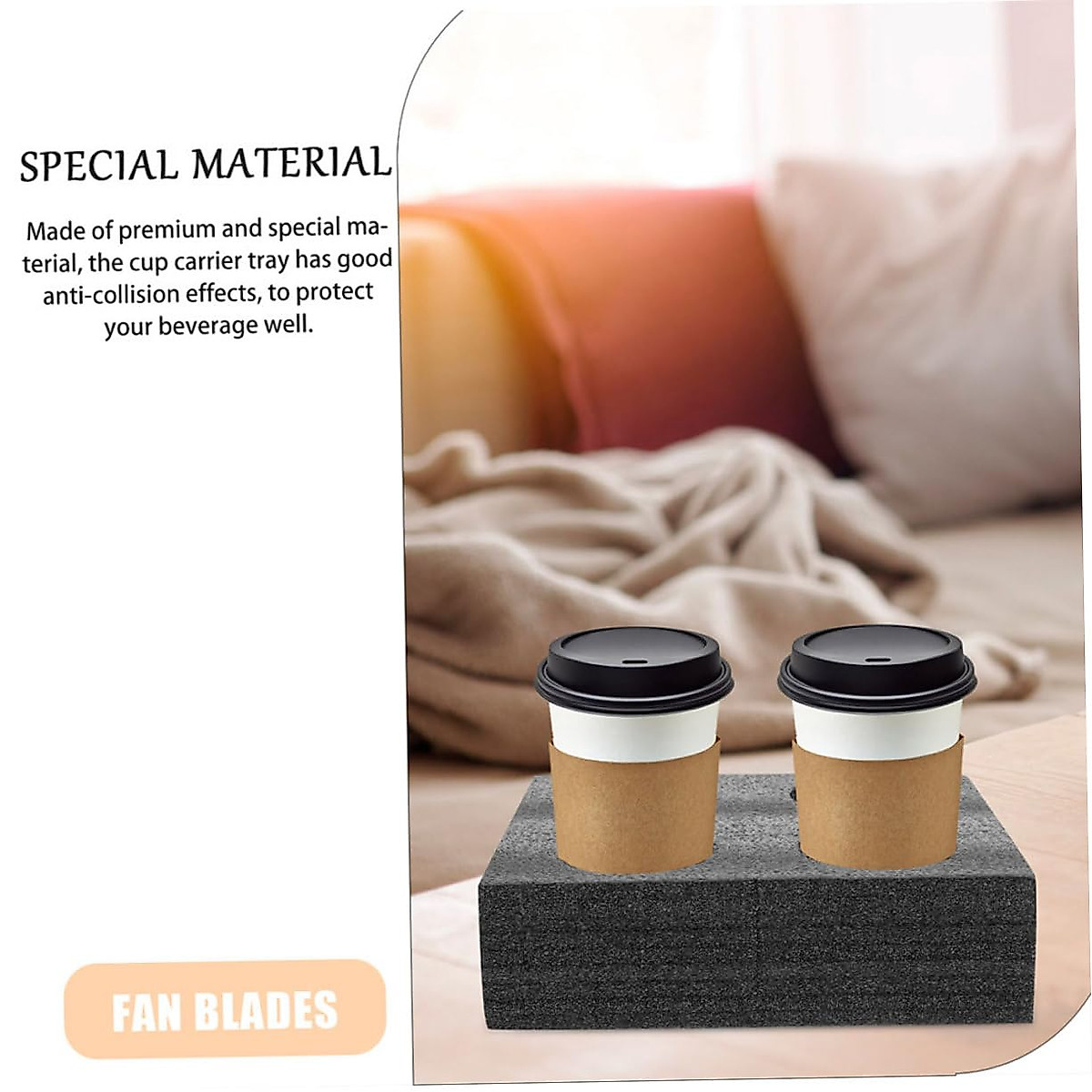 SWOOMEY 2Pcs Drink Cup Holder Drinks Coffee Mug Coffee Tray Beverages Cup Holder Tray Drink Holder for Delivery Takeout Cup Holders Drink Carrier Cup Tray Accessories Milk Tea Pearl Cotton