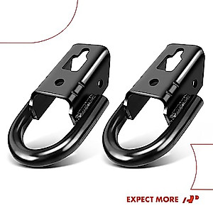 A-Premium Pair (2) Front Tow Hooks Heavy Duty D-Ring with Hardware Compatible with Ford F-150 F150 2009-2021 Pickup, Front Left and Right, Replace# FL3Z17A954C