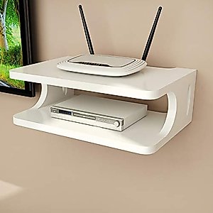 LXYFMS Wall Mount Bracket TV Box Set-top Box Modem Cable Box for WiFi Router DVD Player Streaming Device Router Rack (Color : White)