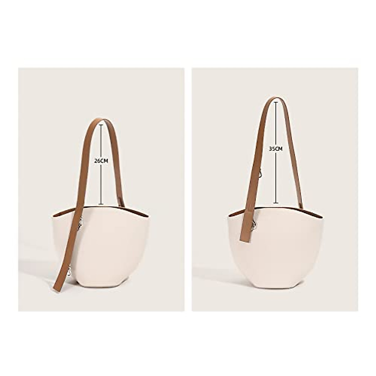 Bucket Bags for Women, Genuine Leather Tote Bag Ladies Purses and Handbags Designer Hobo Shoulder Bags with Adjustable Strap