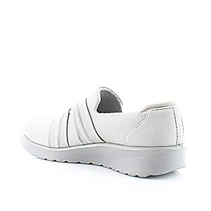 BZees Women's Glimmer Slip-Ons Loafer, Silver Smoke Shimmer, 9 Wide