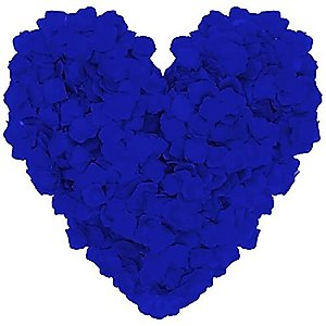 Aldeepo 1000 Pcs Artificial Rose Petals for Romantic Night, Fake Rose Flower Petals for Wedding, Party, Valentines Day Decorations for The Home (Blue)