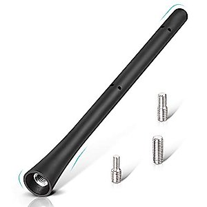 Eightwood Universal Car Radio Rubber Antenna Mast 7 inch FM AM Roof Mount Vehicle Antennae Replacement with M4 M5 M6 Screw Adapter