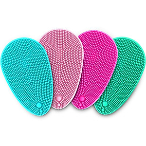 MARY LAVENDER Silicone Face Scrubber Soft Facial Cleansing Brush Blackhead Srubber Cleanser Brush for Exfoliating Massage Face for All Skin Types(4 Pack)