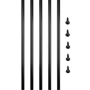 VEVOR Deck Balusters, 26"x0.75" Metal Deck Spindles, 101 Pack Staircase Baluster with Screws, Aluminum Alloy Deck Railing for Wood and Composite Deck, Circle Baluster for Outdoor Stair Deck Porch