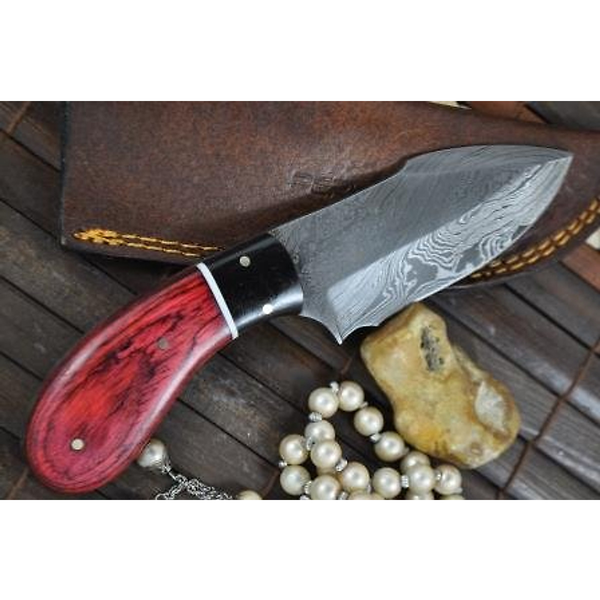 Perkin - Handmade Damascus Steel Hunting Knife - Full Tang