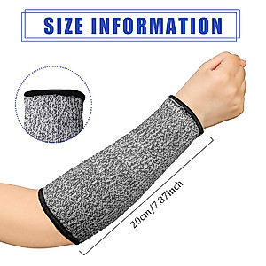 3 Pairs Arm Protectors for Thin Skin and Bruising Cut Resistant Forearm Sleeve Level 5 Arm Burn Protection Sleeve (Black, Royal Blue, Grey,7.9 Inch)