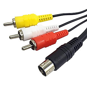 AFUNTA 6 Feet Standard AV Cable RCA Connection Cord Compatible Sega Genesis 2 & 3