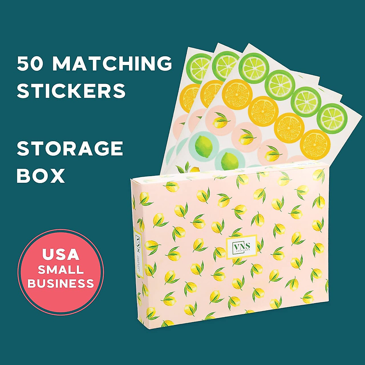 VNS Creations Lemon Thank You Cards with Envelopes & Stickers (50 pack, 5 Citrus Designs) - 4x6 Bridal Shower Thank You Cards for Citrus Themed Bridal Shower, Weddings, Kids Birthday, and Baby Shower