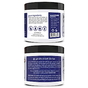 pureSCRUBS Premium Pink Himalayan Salt Body Scrub Set - Large 16oz UNSCENTED SCRUB, Organic Essential Oils & Nutrients INCLUDES Wooden Stirring Spoon, Loofah & Mini Exfoliating Bar Soap