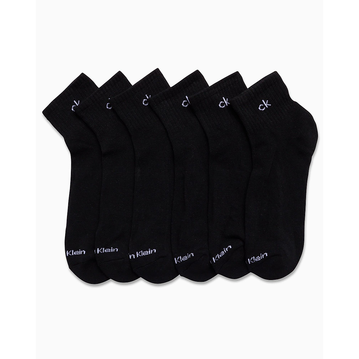 Calvin Klein Men's Socks - Athletic Cushioned Quarter Cut Ankle Socks (12 Pack), Size 712, All Black