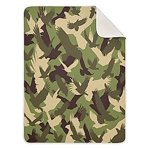 Kigai Camouflage Birds Baby Blanket for Boys Girls, Swaddle Blankets Soft Cozy Nursery Receiving Blankets Travel Blanket Throw Blankets for Toddler Newborn, 30 x 40 Inch