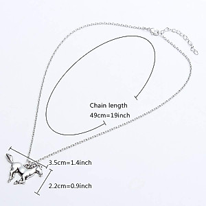 CCBFY Silver Horse Gifts Necklace Stainless Steel Necklace Horse Jewelry for Women Men Gift 18"+2" (Silver)