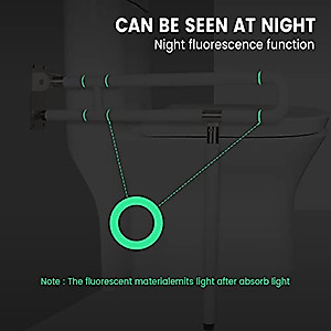 JELLYRATTBIT Handicap Grab Bars Rails, 29.5 Inch Foldable Toilet Bar Flip Up Arm Rails with Anti-Slip Grip Shower Assist Aid Safety for Elderly Pregnant Women Disabled Bar, White